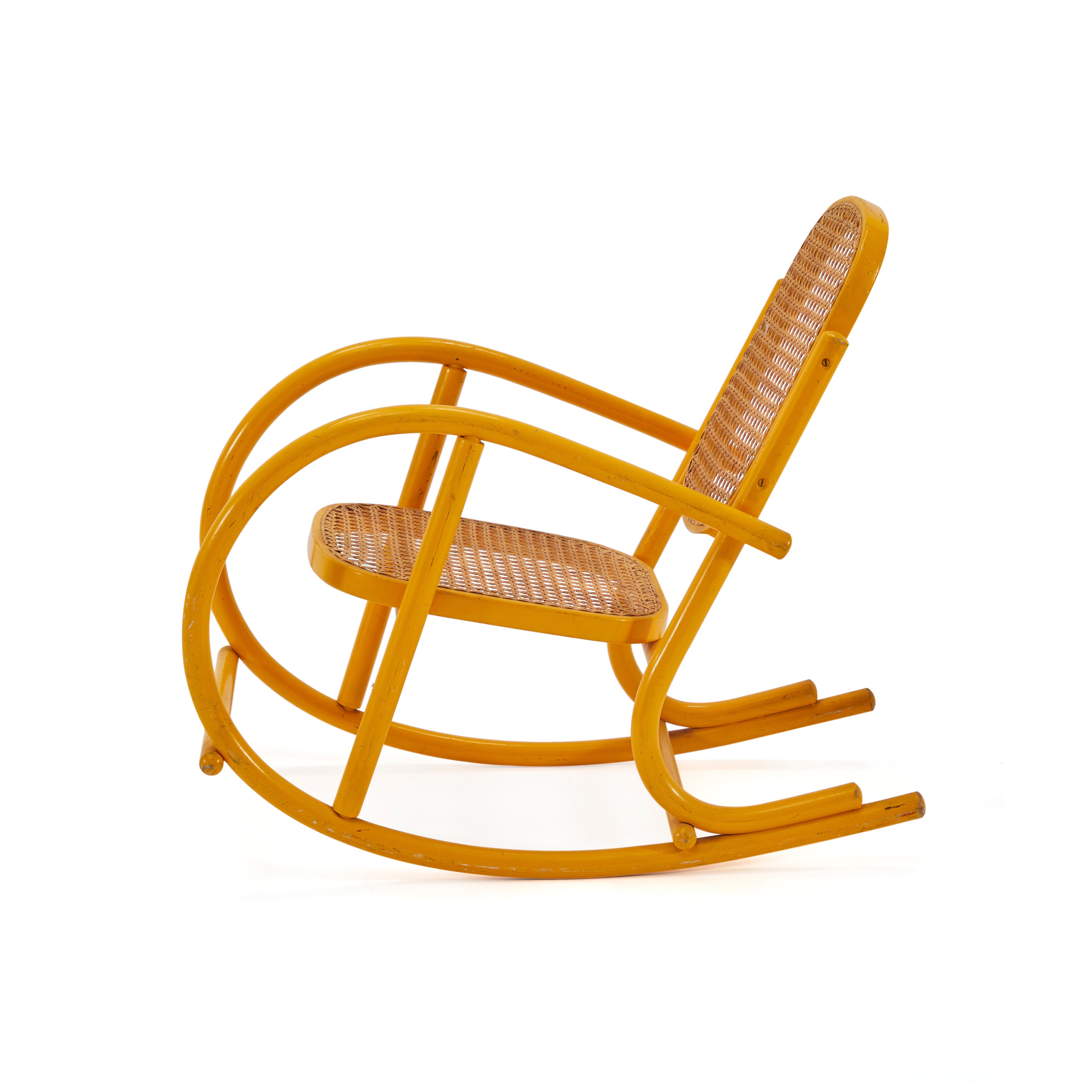 Yellow & Cane Kid's Rocking Chair - Gil & Roy Props