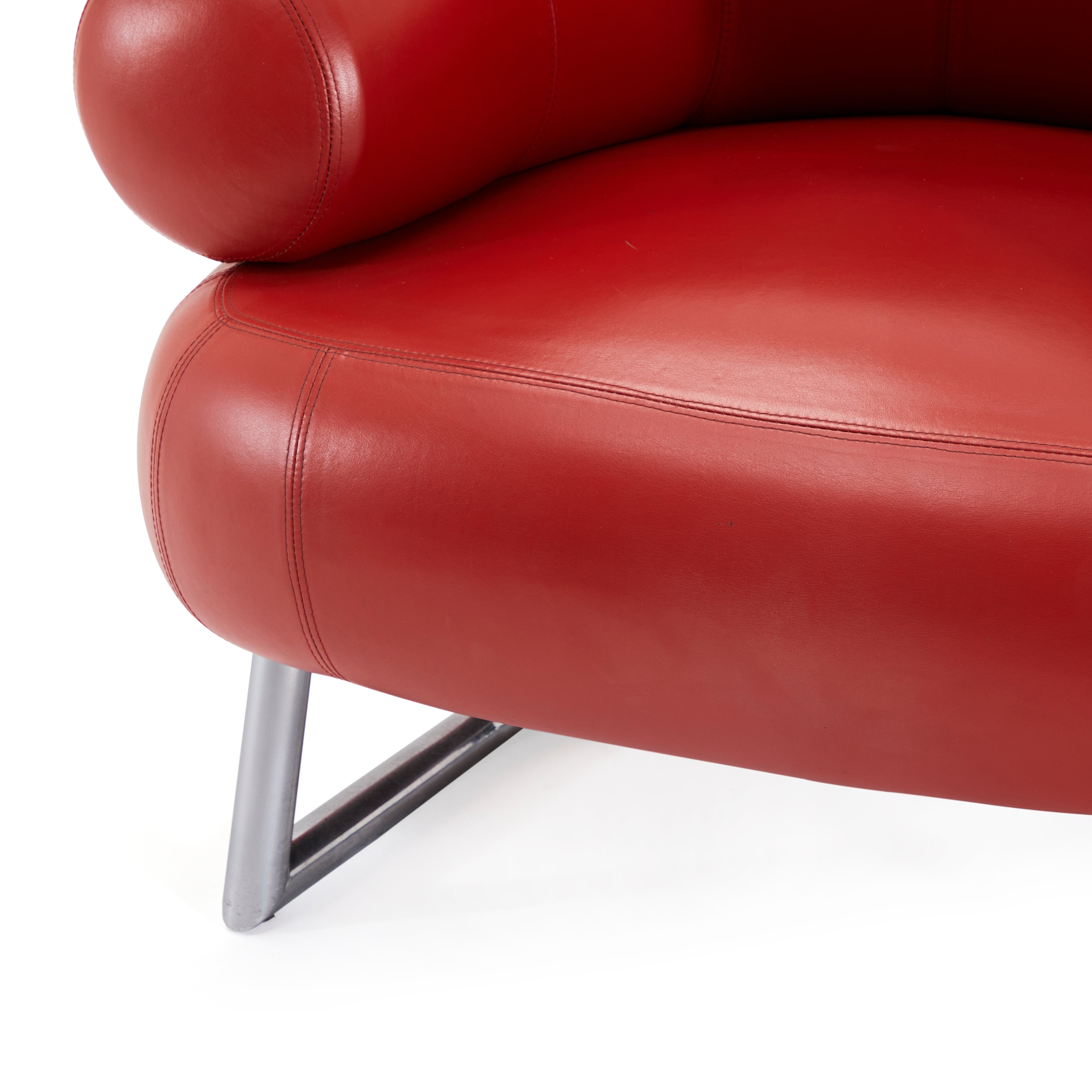 Red Eileen Gray Bibendum Chair - Gil & Roy Props