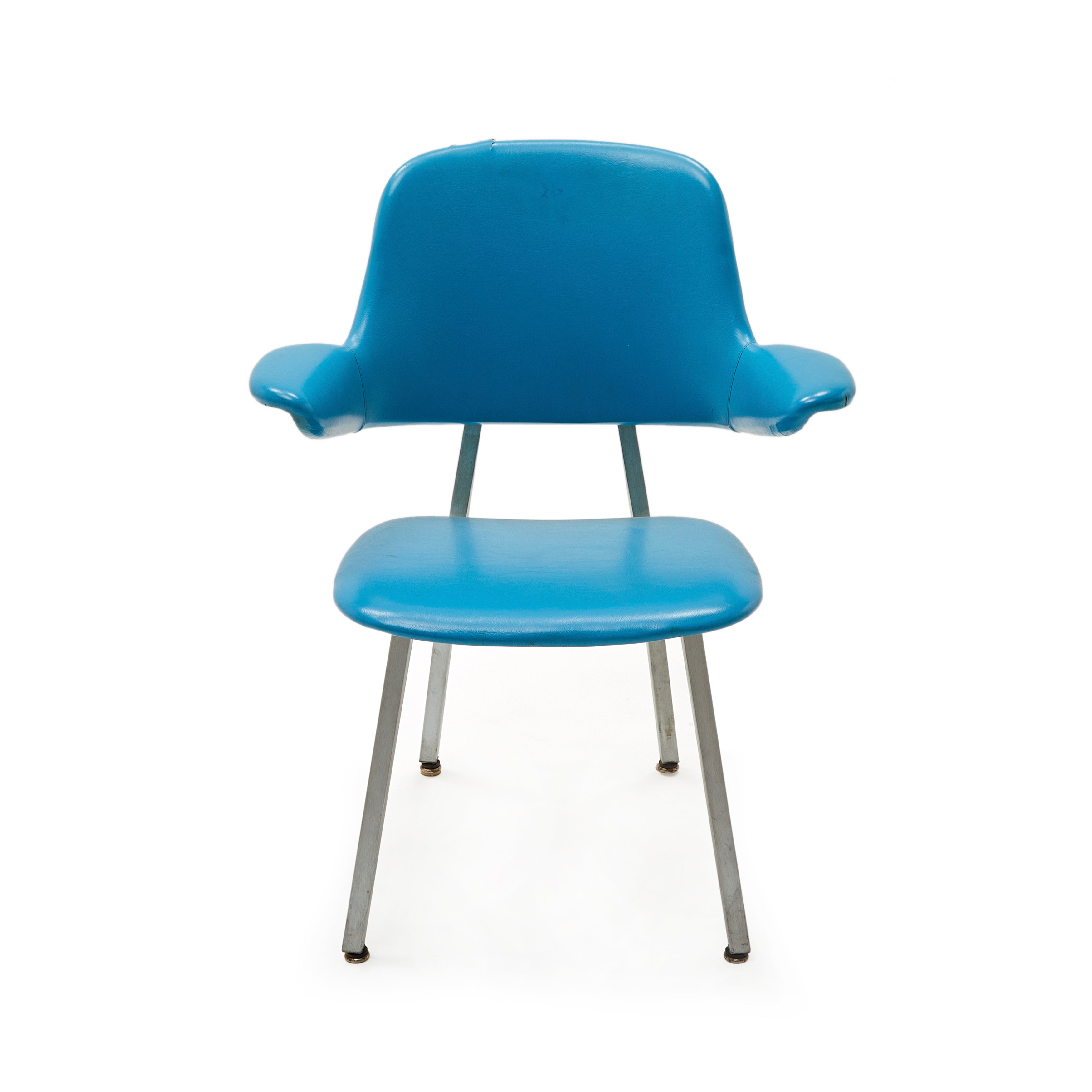 Blue Leather Floating Back Classroom Chair - Gil & Roy Props