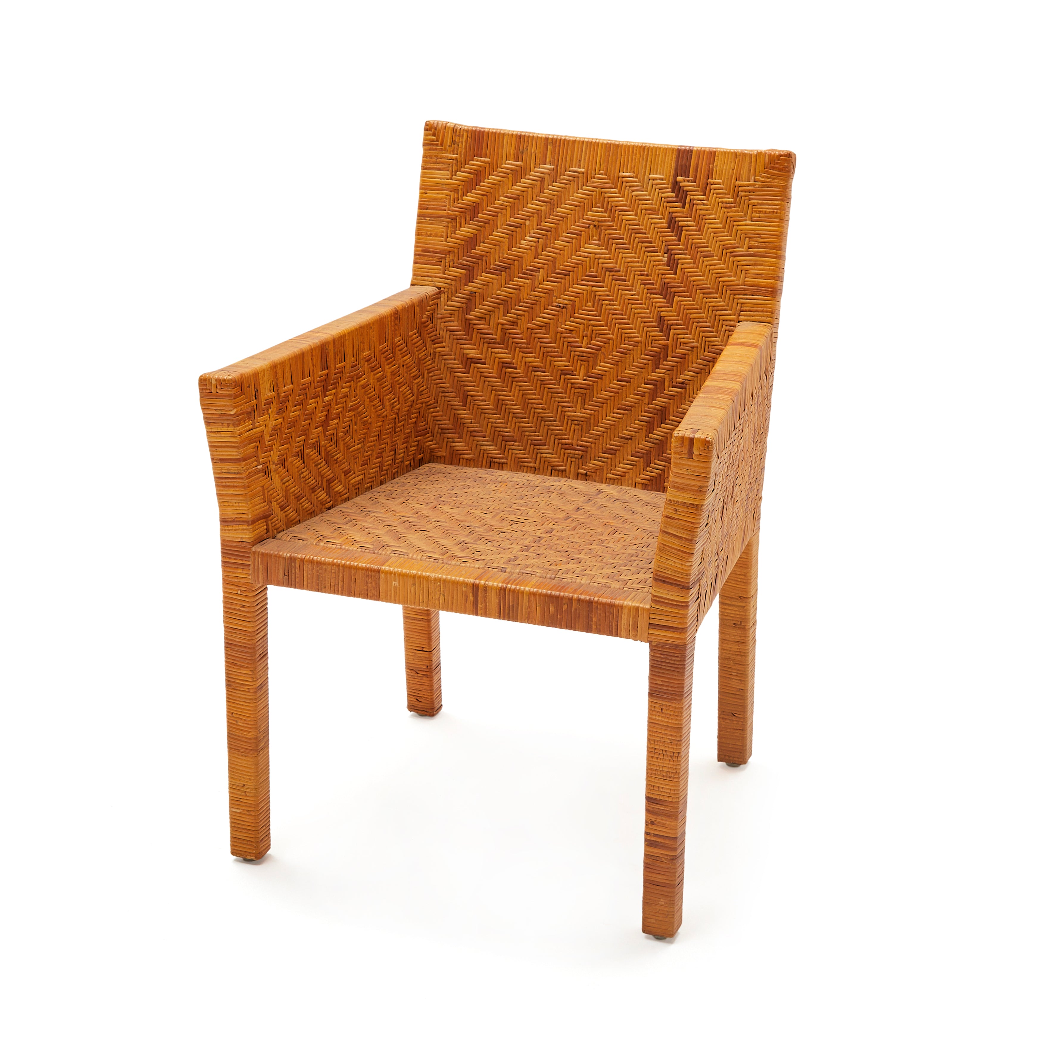 Wicker Light Modern Arm Chair - Gil & Roy Props