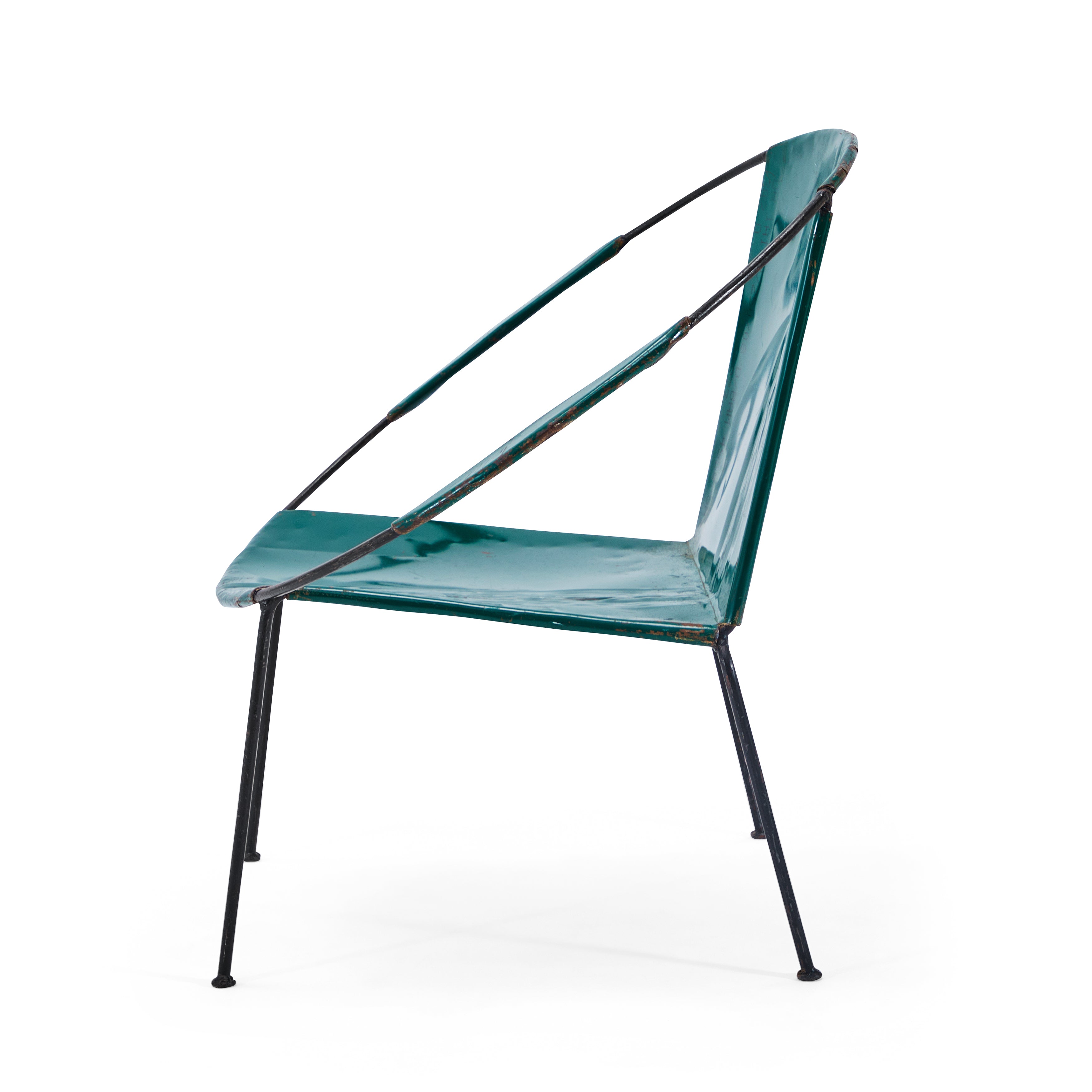Green Metal Modern Ring Chair - Gil & Roy Props
