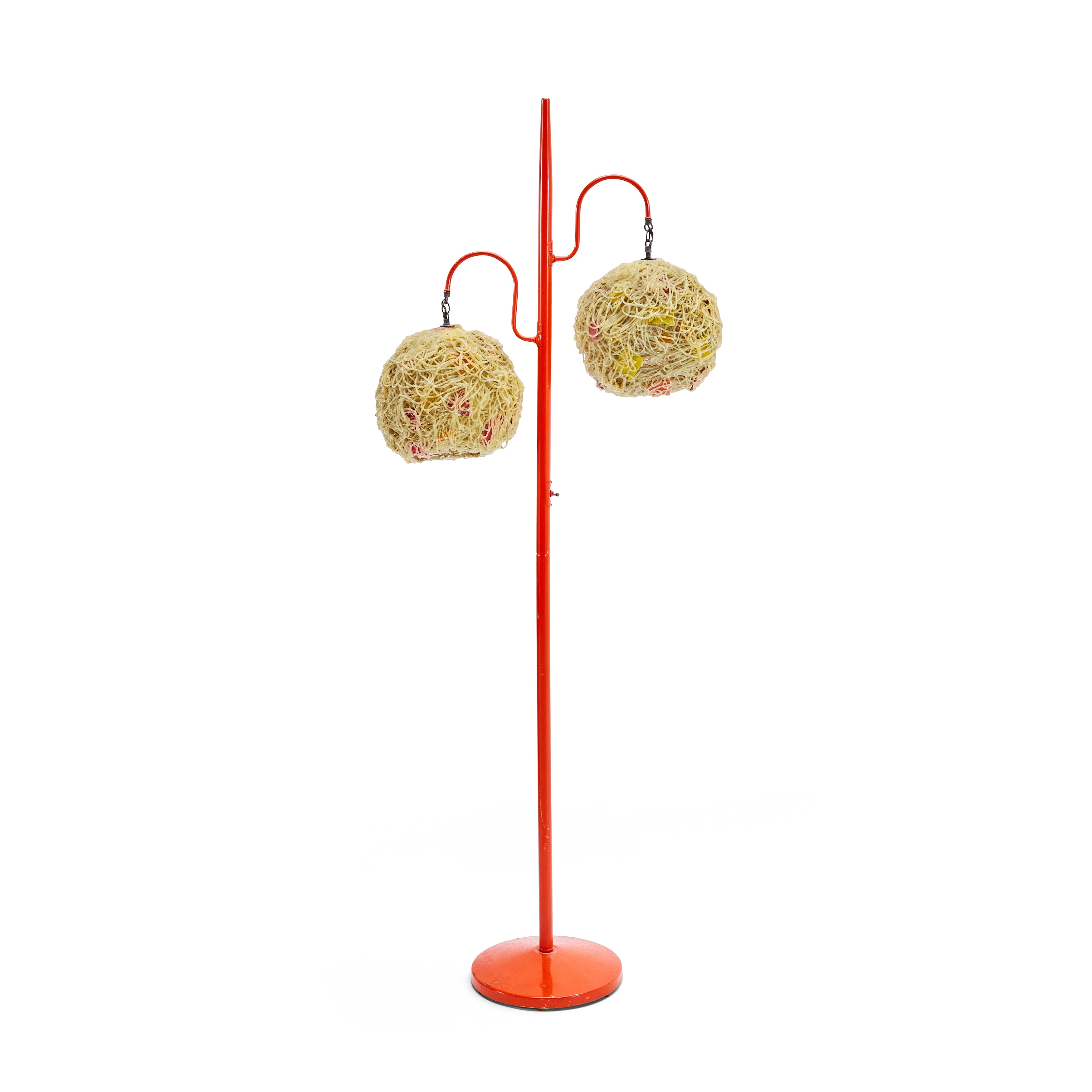 Orange & White Spaghetti Globe Shades Floor Lamp - Gil & Roy Props
