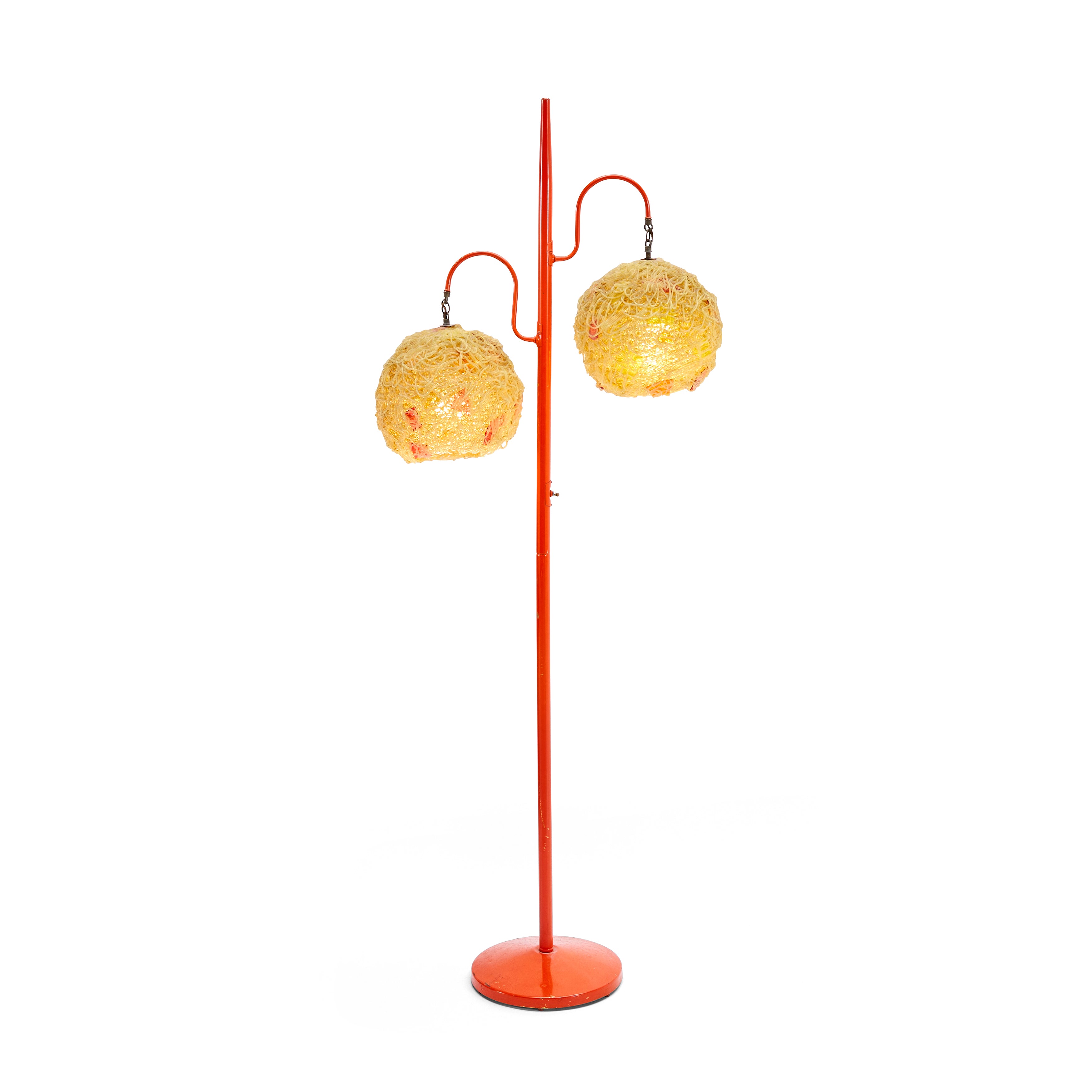 Orange & White Spaghetti Globe Shades Floor Lamp - Gil & Roy Props
