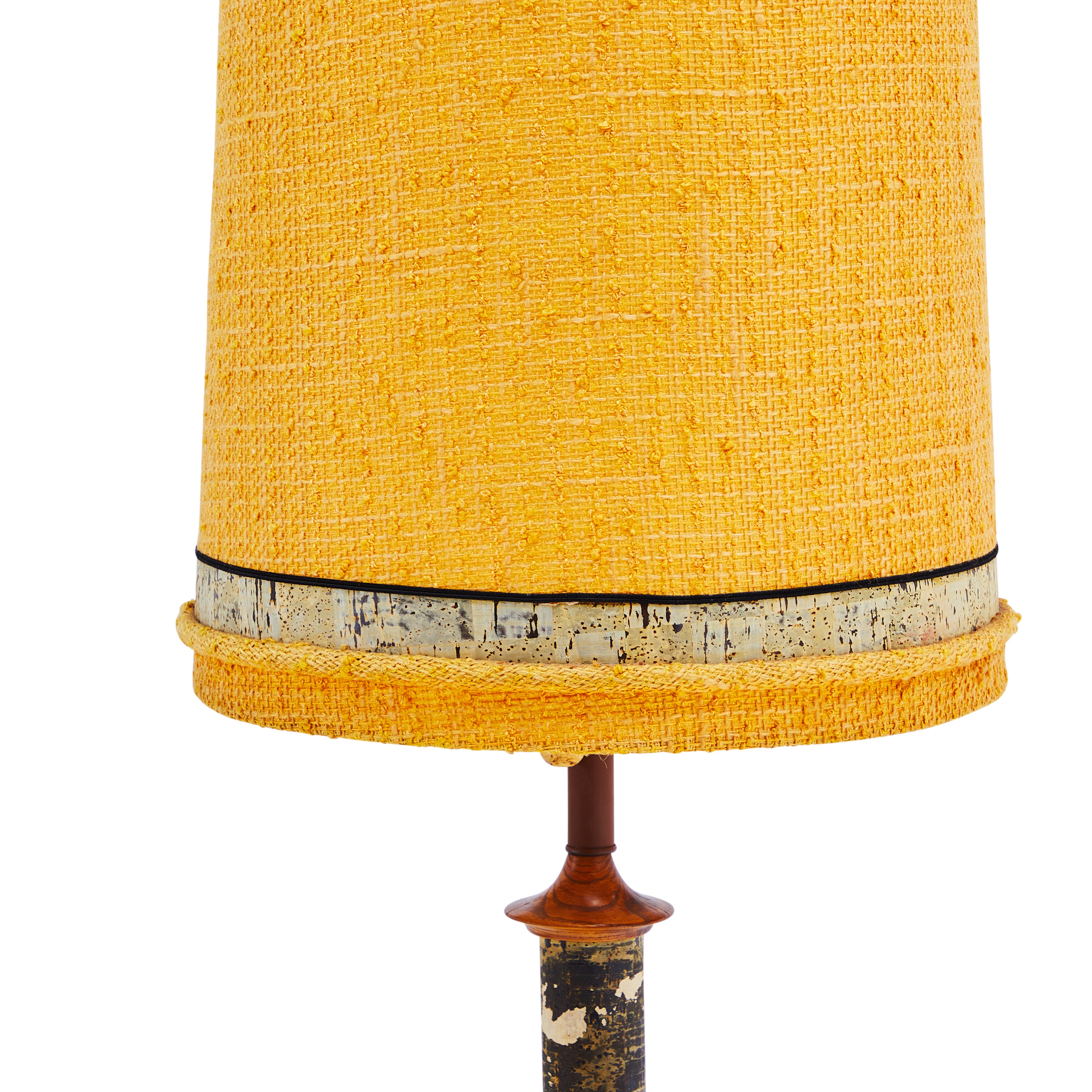 Wood & Cork Floor Lamp with Glass Table - Gil & Roy Props