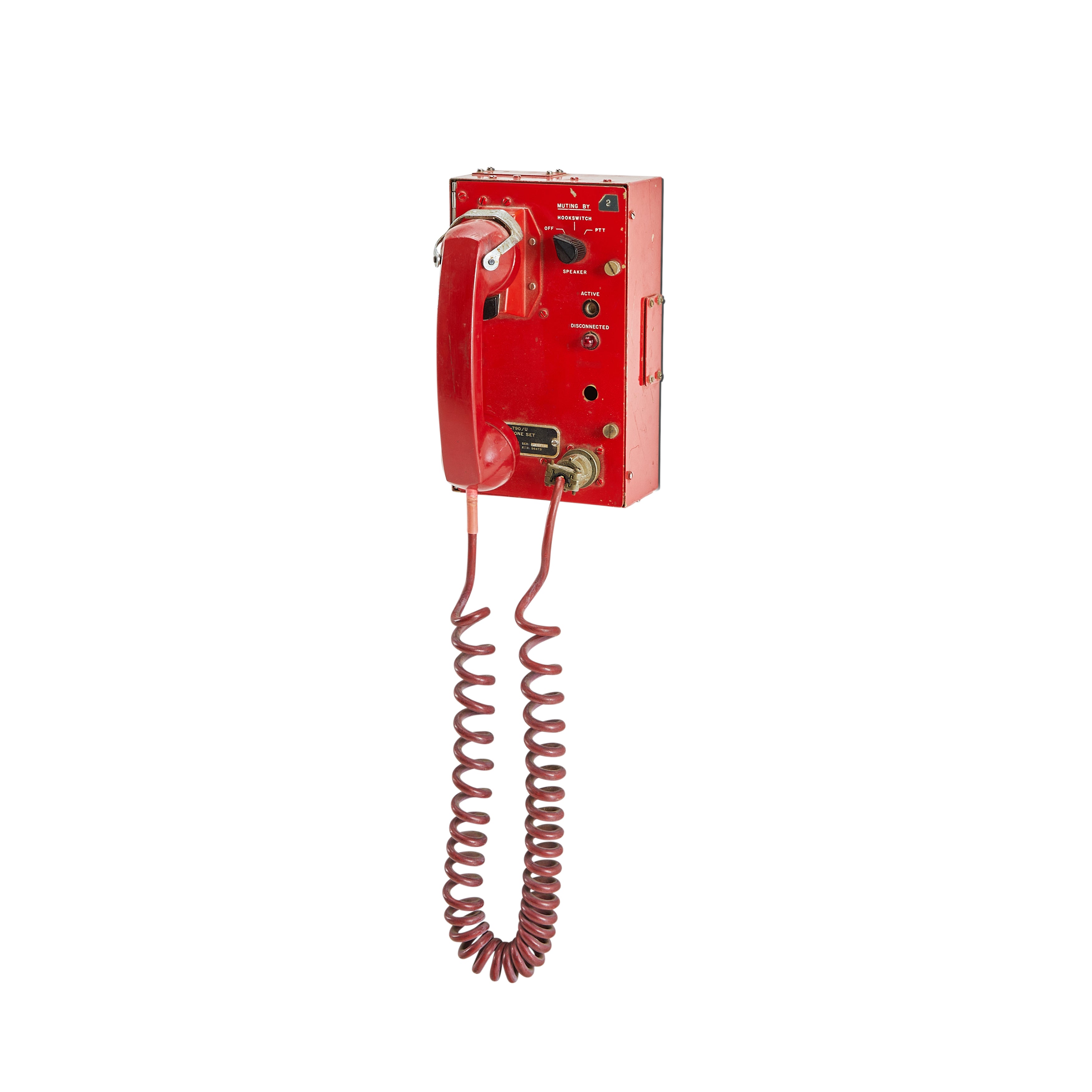 Red Metal Industrial Wall Phone - Gil & Roy Props