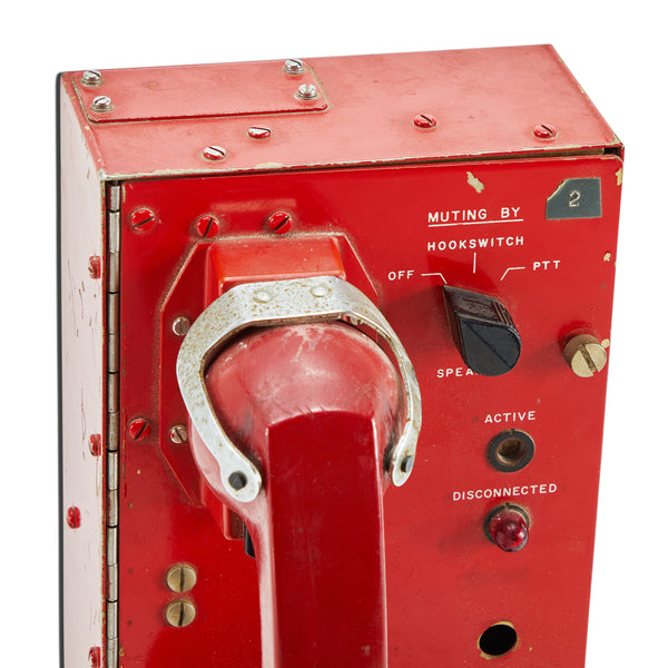 Red Metal Industrial Wall Phone - Gil & Roy Props