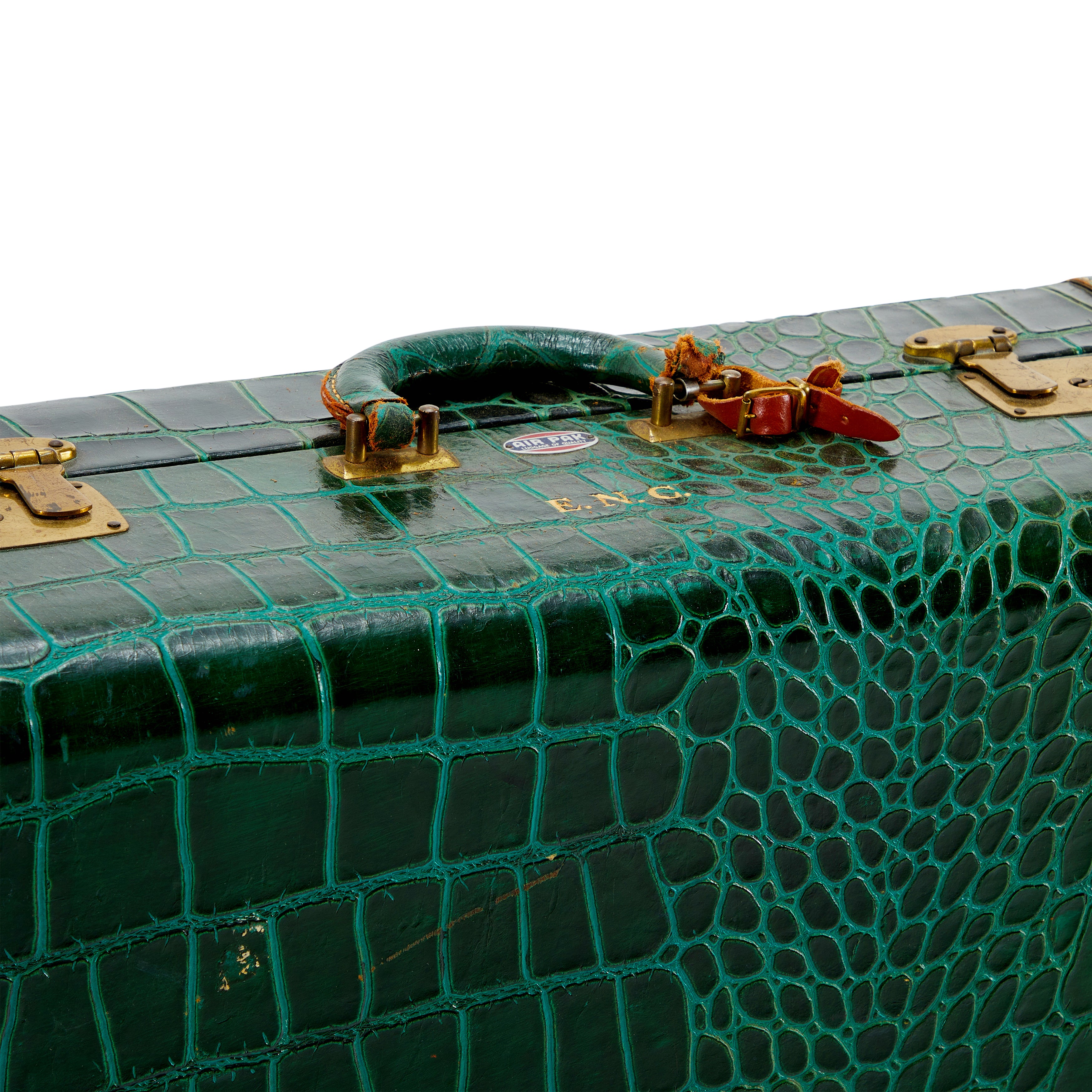 Green Alligator Skin Suitcase Large - Gil & Roy Props