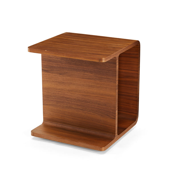 Wood Curved Cutout Mid-Century Modern Side Table - Gil & Roy Props