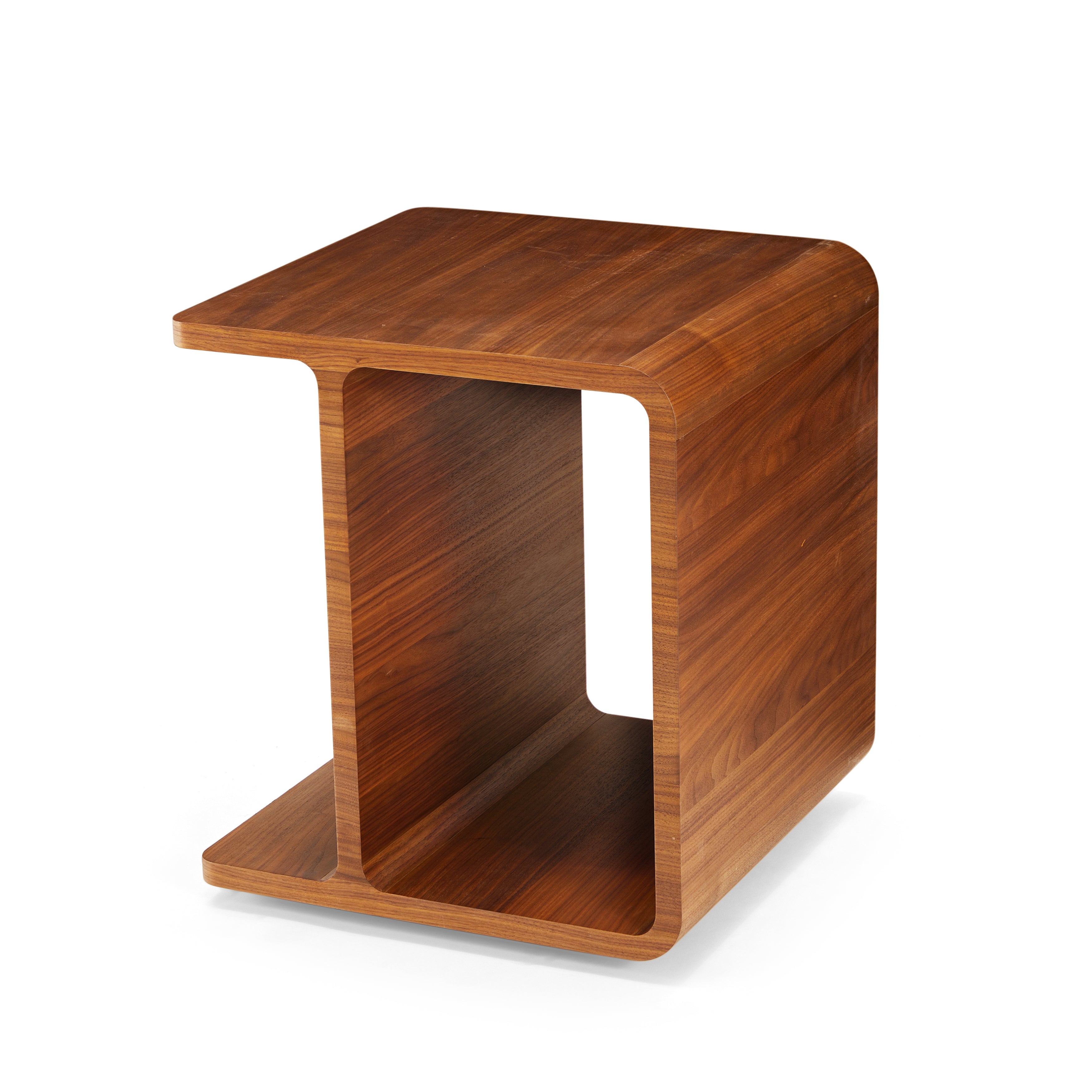 Wood Curved Cutout Mid-Century Modern Side Table - Gil & Roy Props