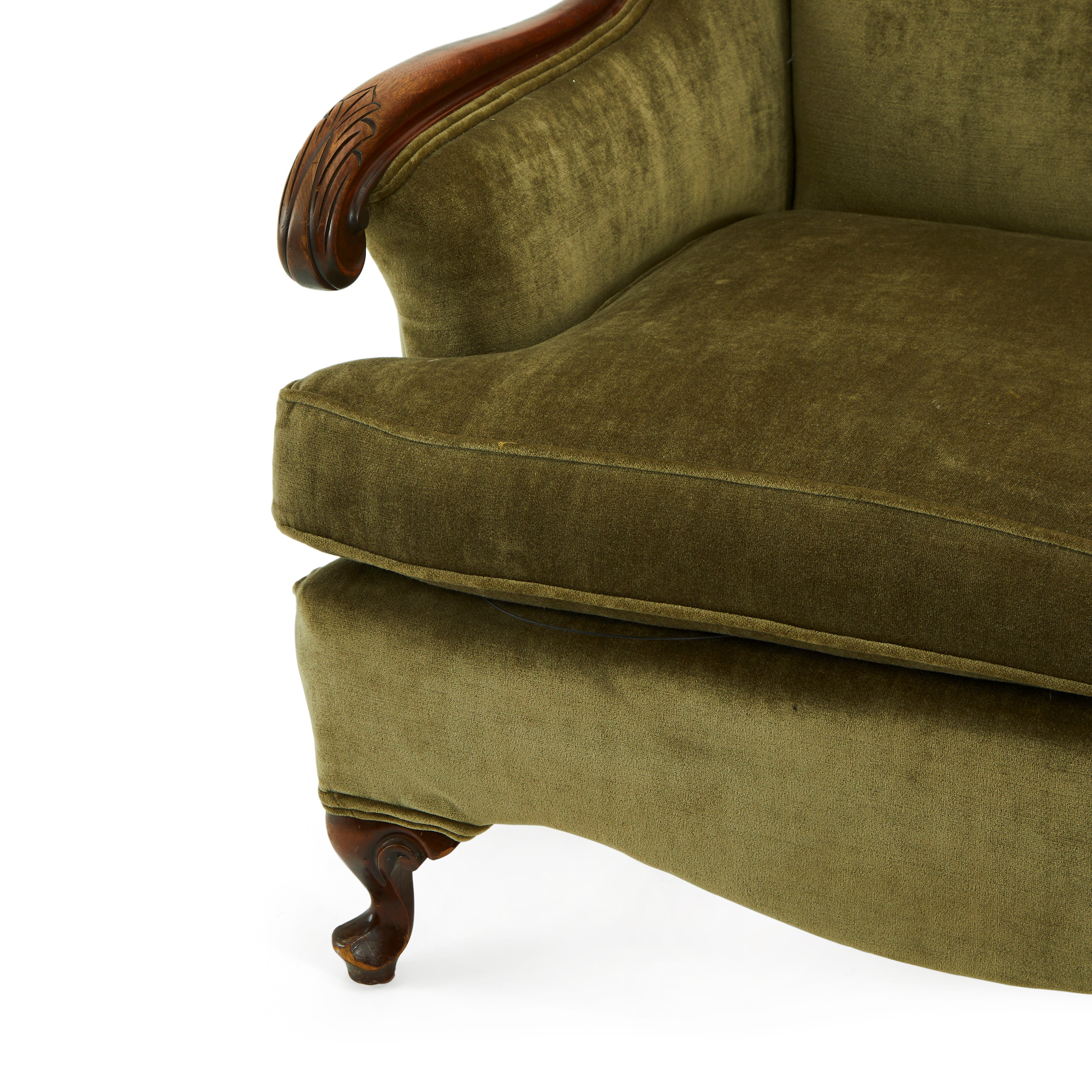 Green Velvet Vintage Victorian Sofa - Gil & Roy Props