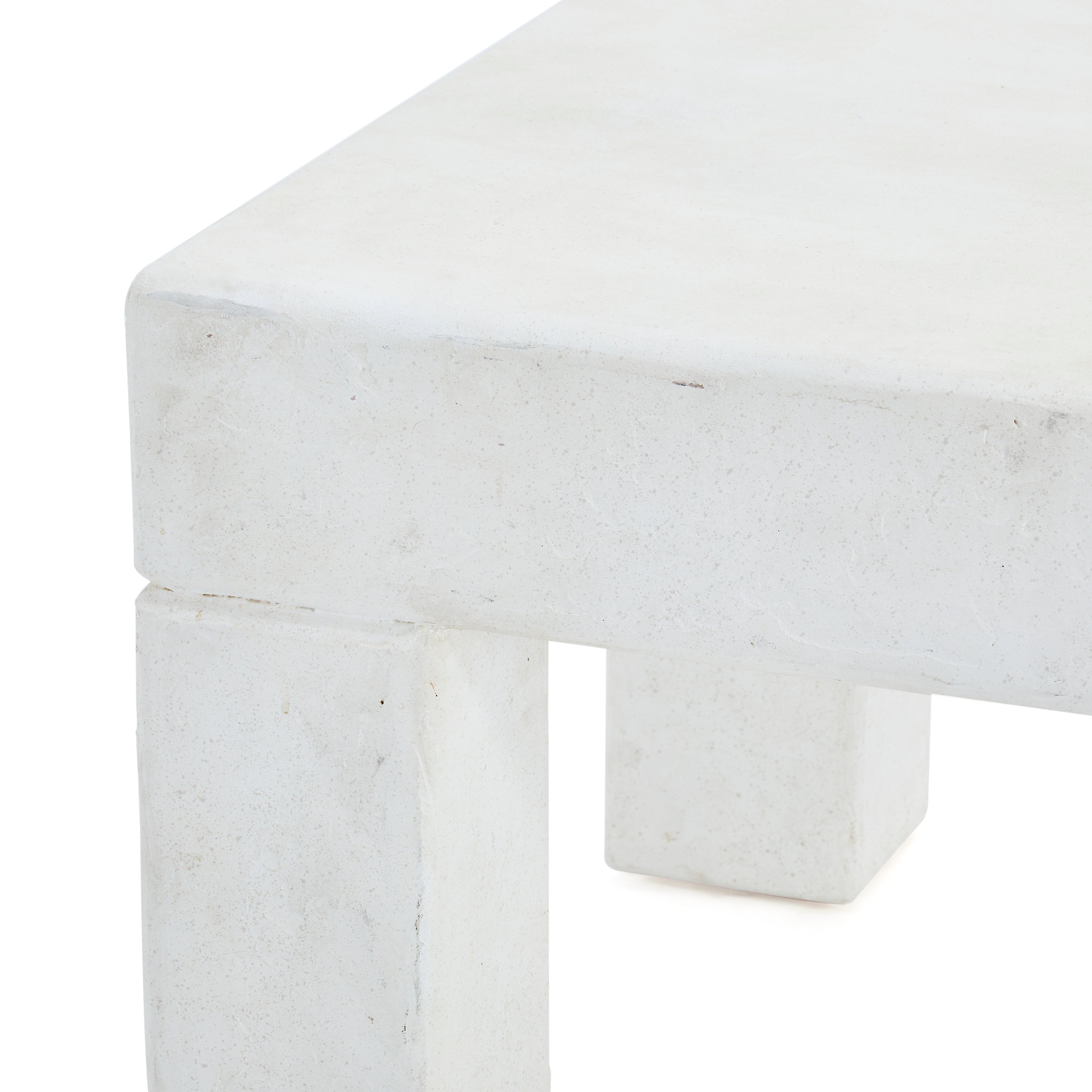 White ceramic side table - Gil & Roy Props