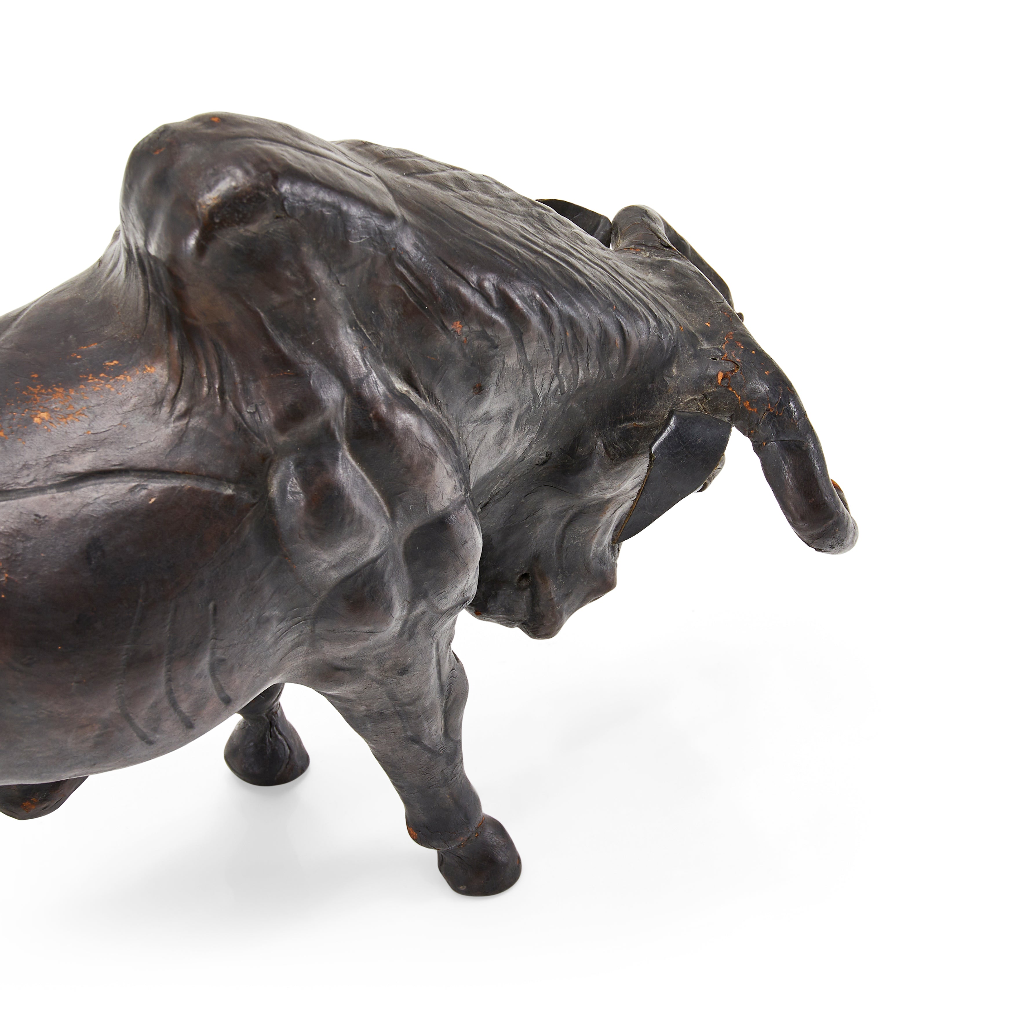 Brown Leather Small Bull Sculpture - Gil & Roy Props
