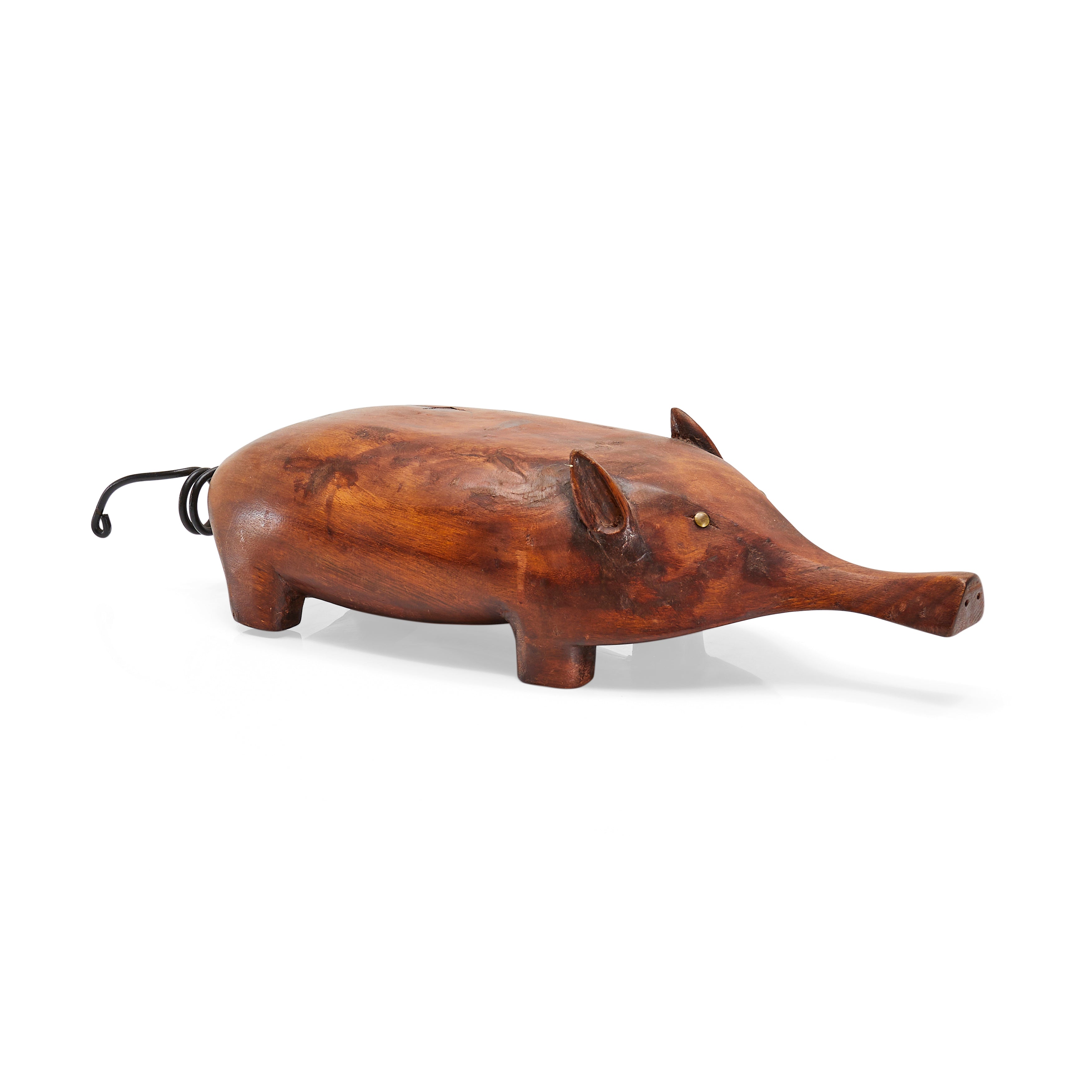 Carved Wooden Folk Art Pig - Gil & Roy Props