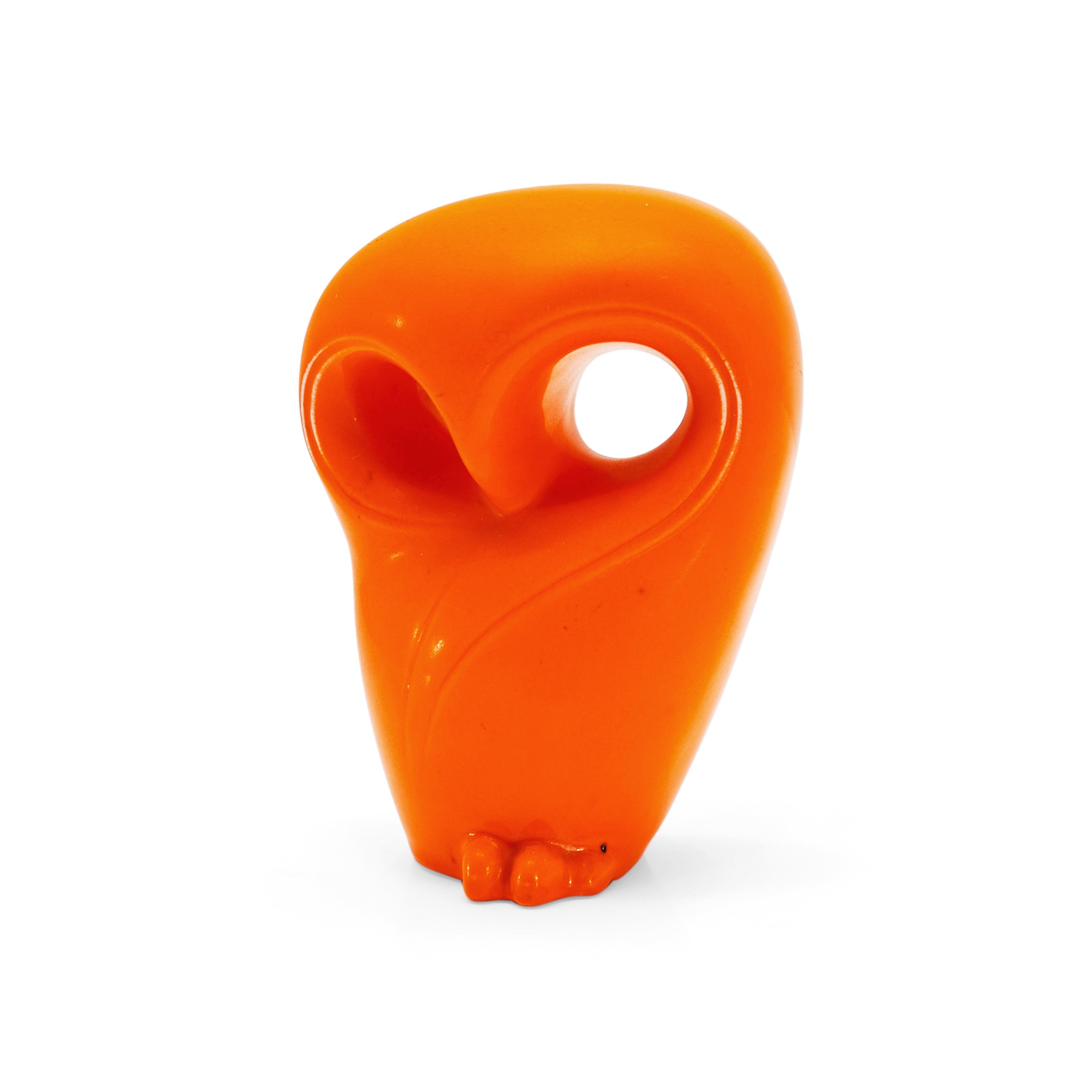 Orange Abstract Ceramic Owl Sculpture - Gil & Roy Props