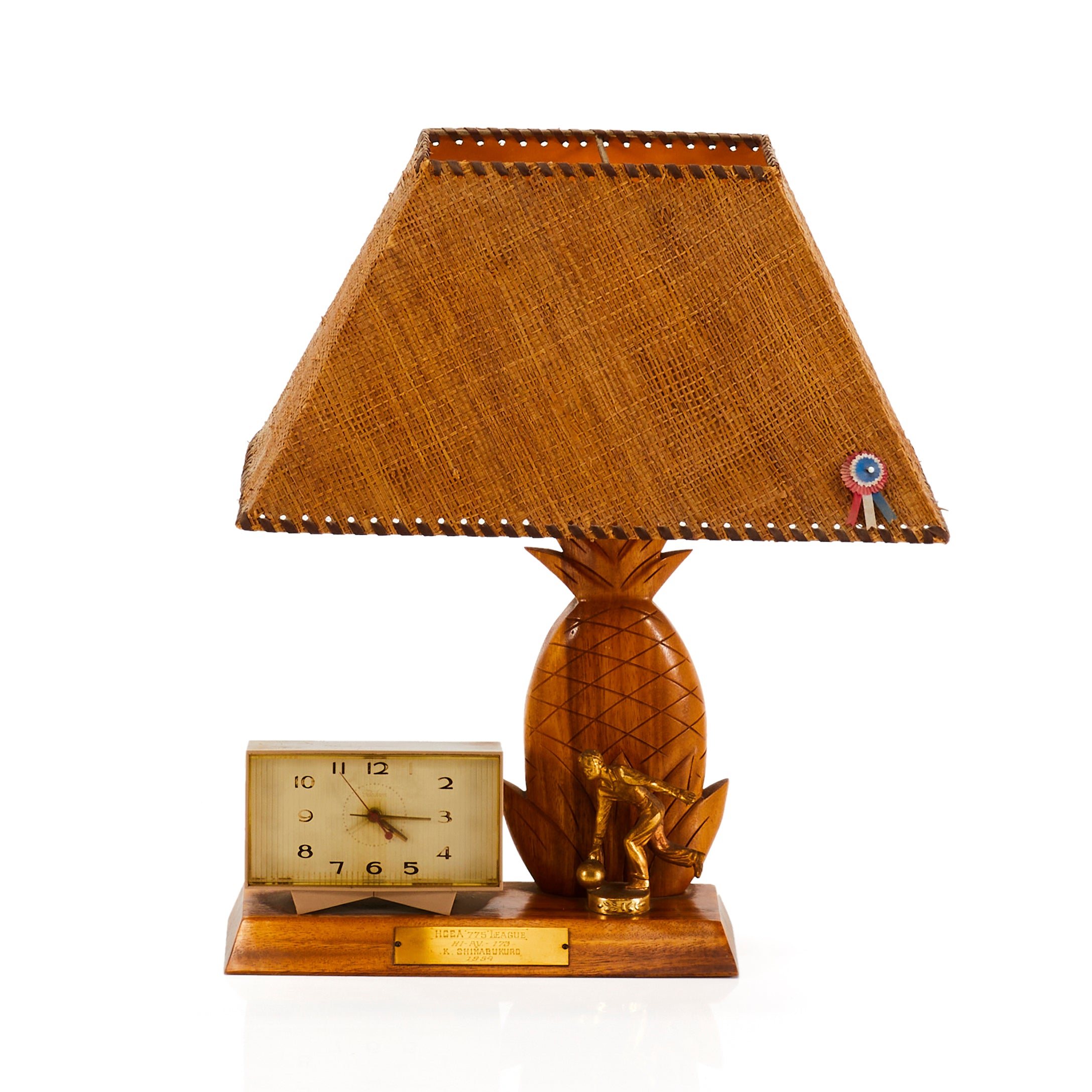 Wooden Bowling Trophy Clock Lamp - Gil & Roy Props