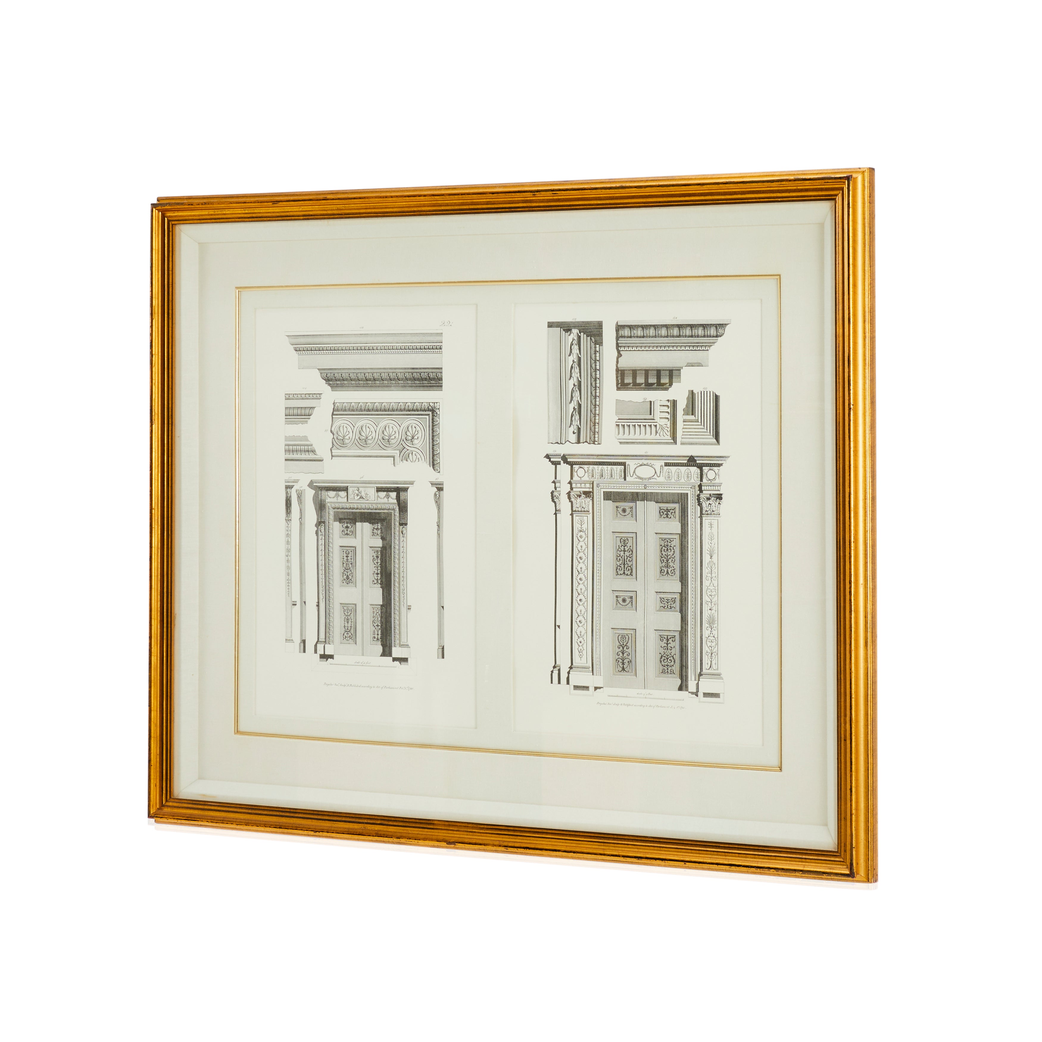 00.03 (A+D) Vintage Framed Illustration of Door Frame Designs - Gil ...