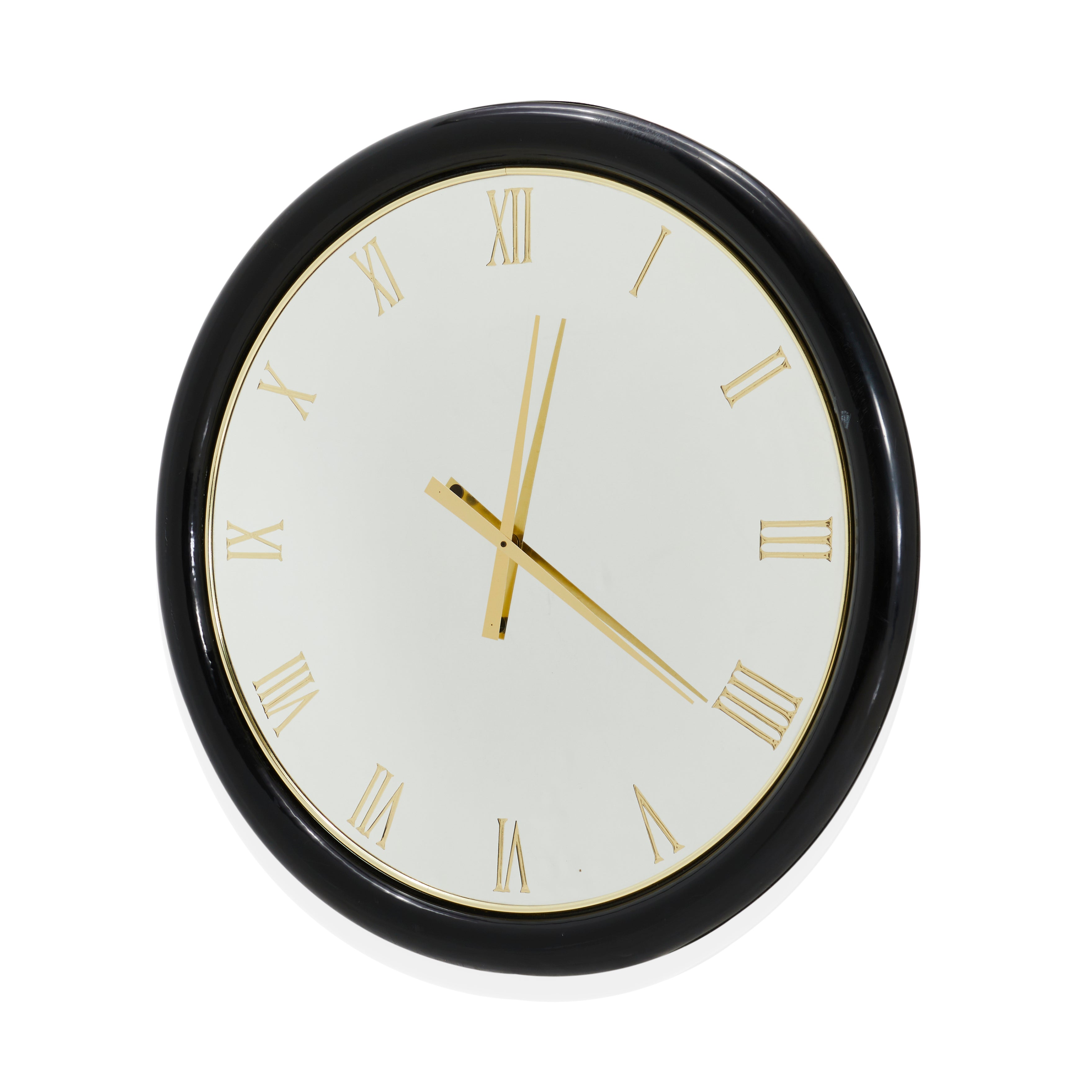 Black and Gold Roman Numeral Wall Clock - Gil & Roy Props