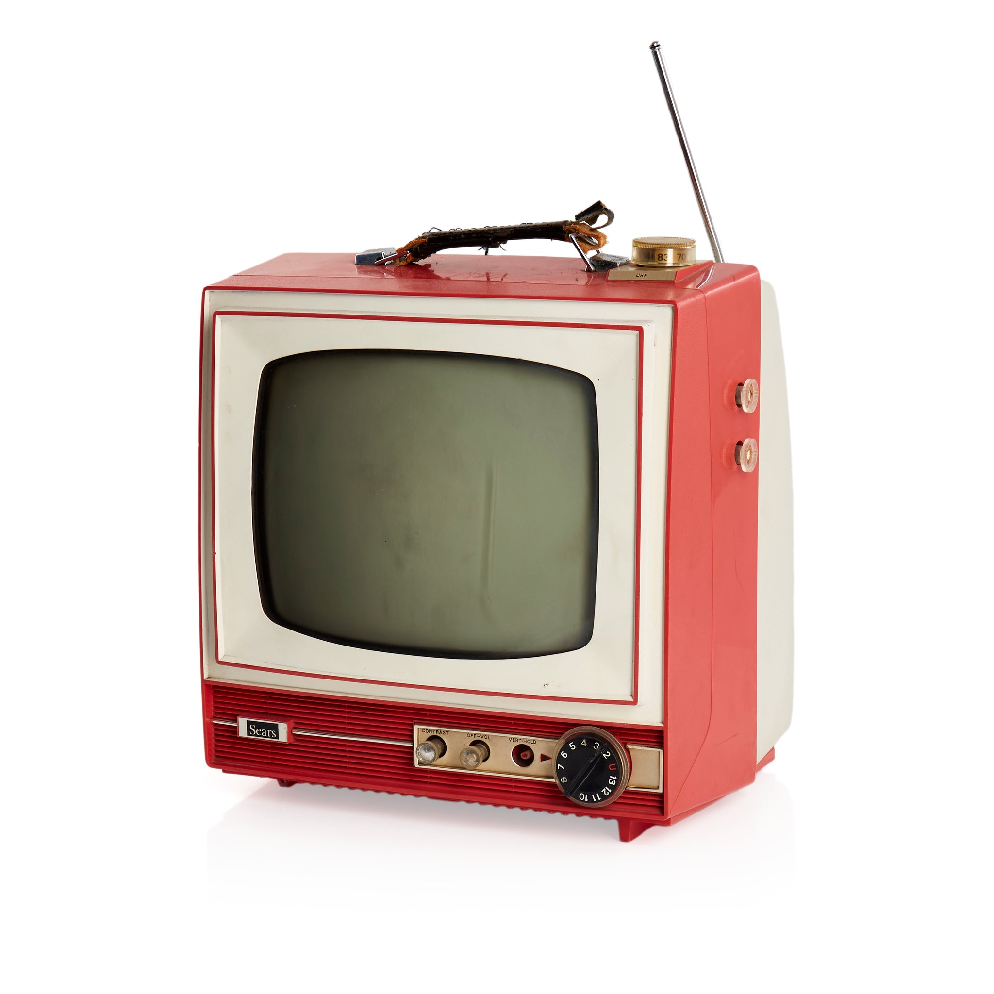 Vintage Red Sears Red and White TV - Gil & Roy Props