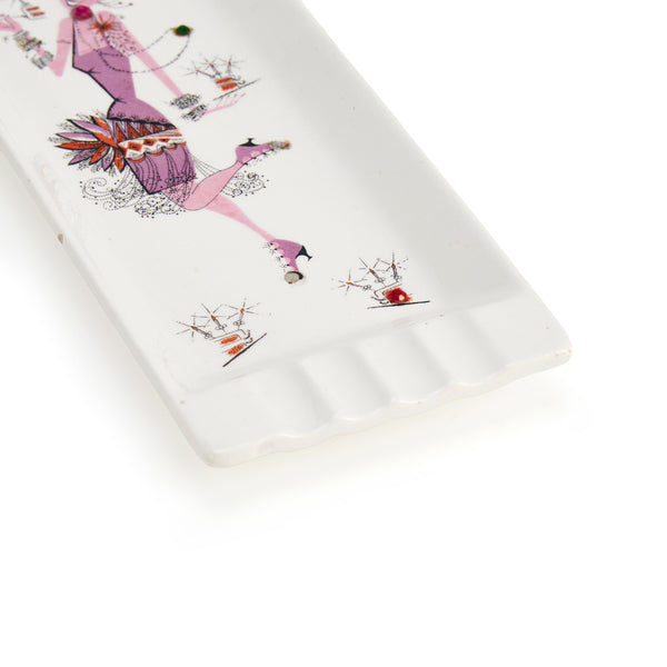 White Rectangular Ash Tray with Print - Gil & Roy Props