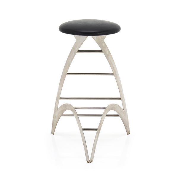 Futuristic Chrome + Black Strat Bar Stool - Gil & Roy Props