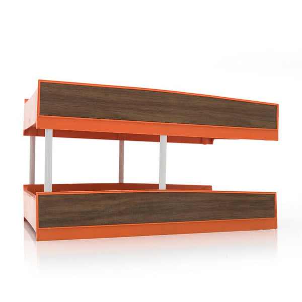Orange 2-Tier Desktop Inbox Paper Tray - Gil & Roy Props