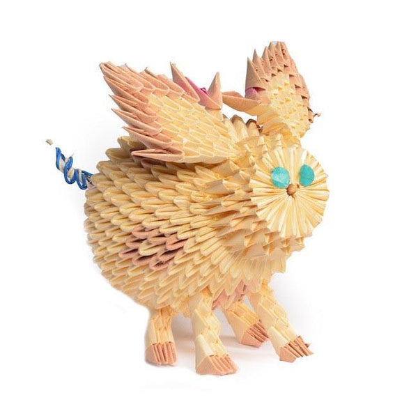 Pink Cream Paper Rabbit Origami - Gil & Roy Props