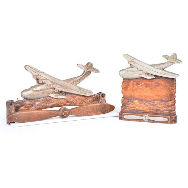 Brown Wood and Metal Airplane Plaque - Gil & Roy Props