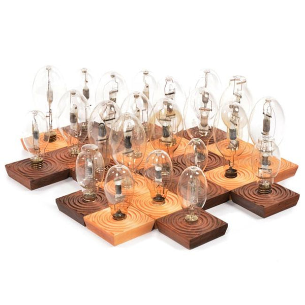 Bulb in Dark Wood Table Light - Small - Gil & Roy Props