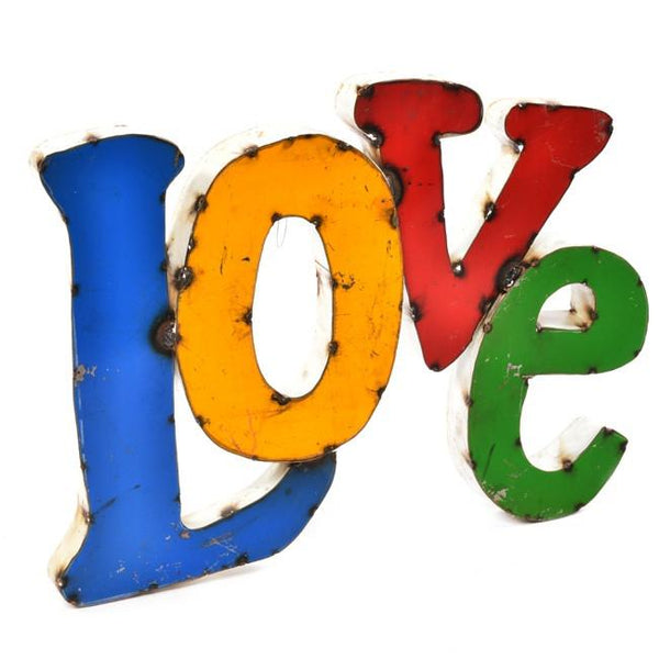 LOVE Colorful Rustic Metal Sign - Gil & Roy Props