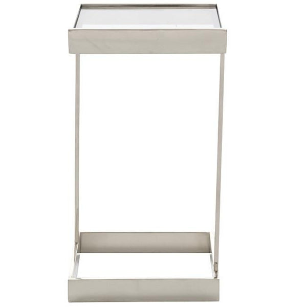 Small Chrome Square Side Table - Gil & Roy Props