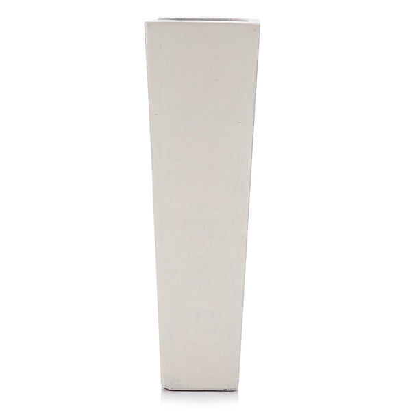 White Tall Tapered Rectangular Ceramic Planter - Gil & Roy Props