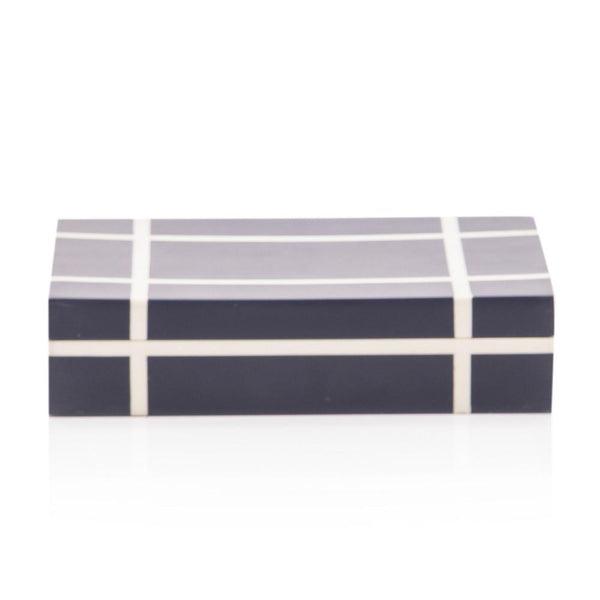 Blue Navy Wooden Box with White Stripes (A+D) - Gil & Roy Props