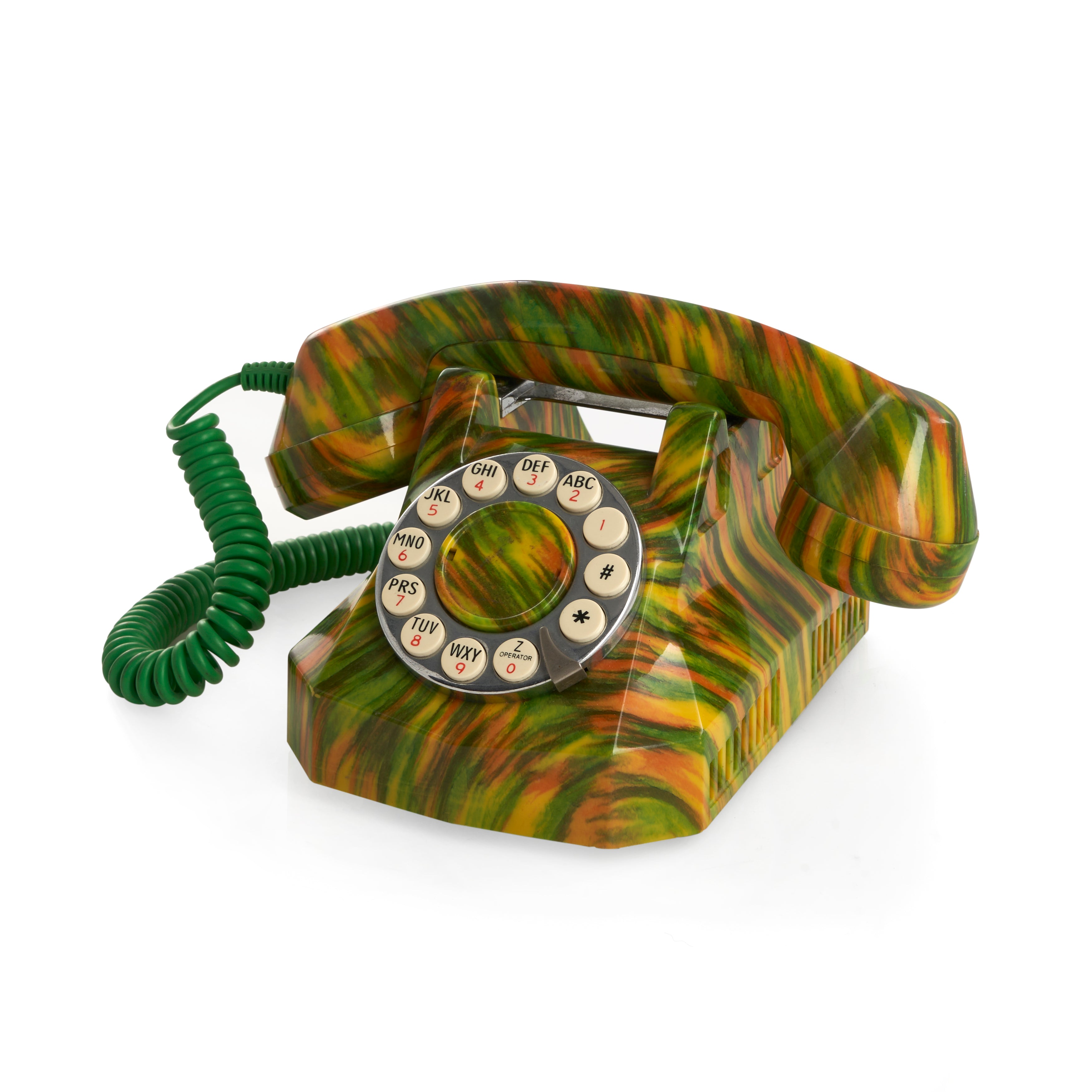 Green Multicolor Rotary Telephone - Gil & Roy Props