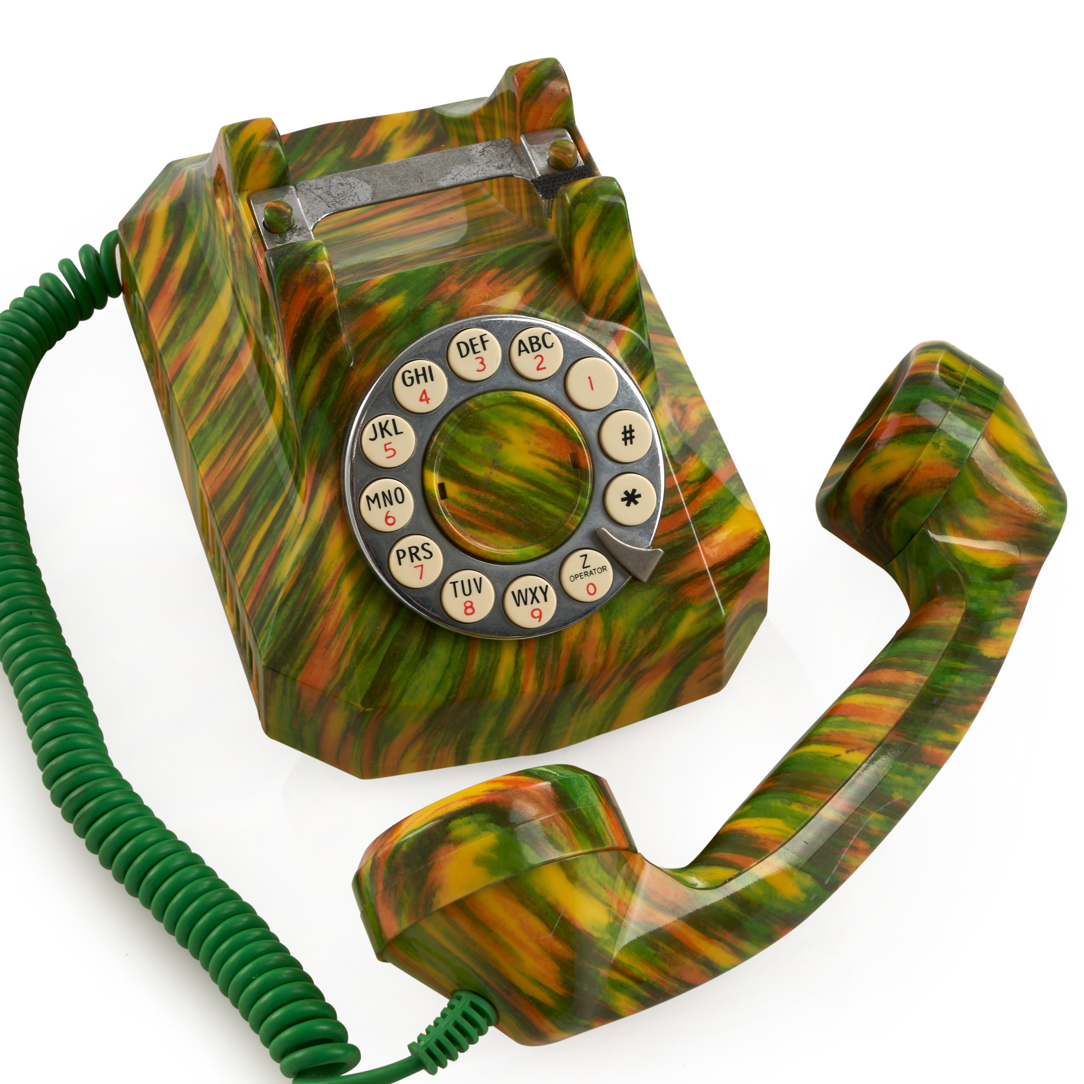 Green Multicolor Rotary Telephone - Gil & Roy Props