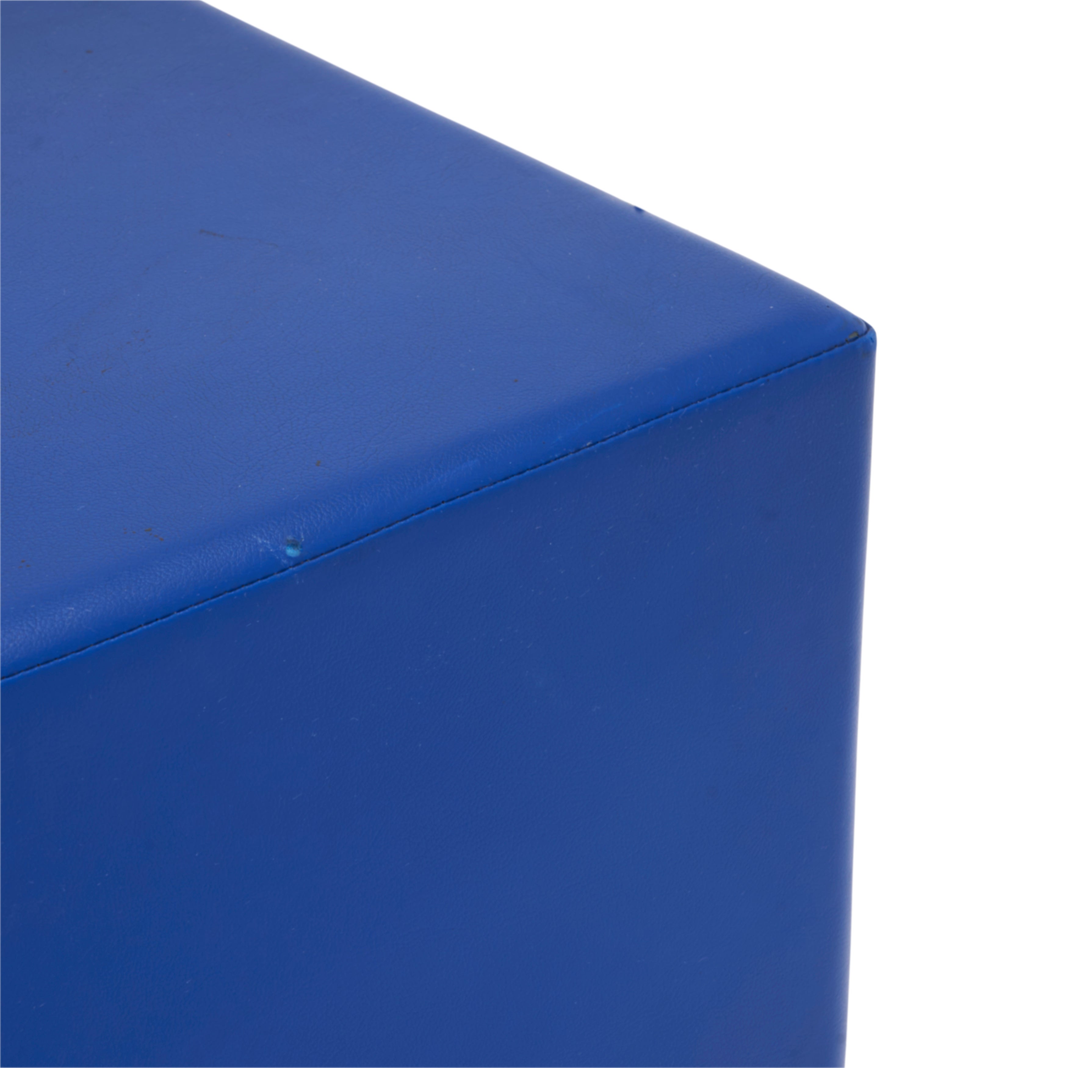 Blue Leather Triangle Pedestal - Gil & Roy Props