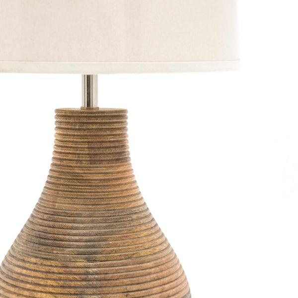 Ribbed Wood Table Lamp - Gil & Roy Props