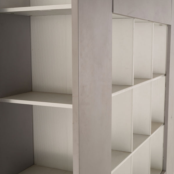 Metal Mobile Grid Shelving Unit - Gil & Roy Props