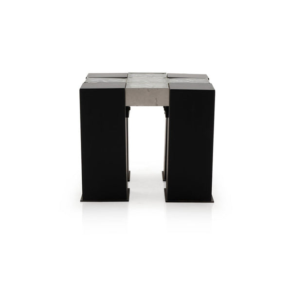 Black & Glass Block Side Table - Gil & Roy Props