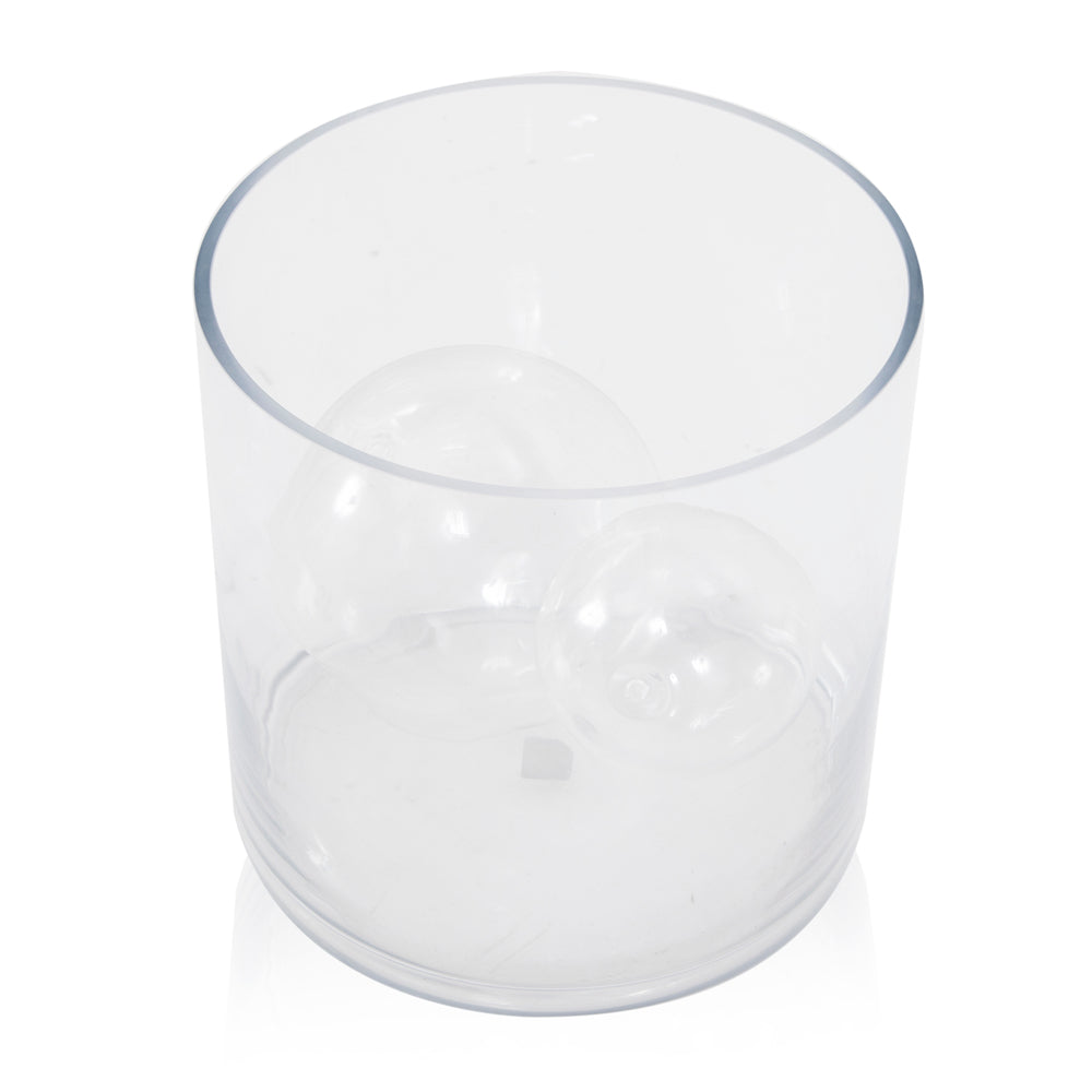 Glass Cylinder with Bubble Spheres (A+D) - Gil & Roy Props