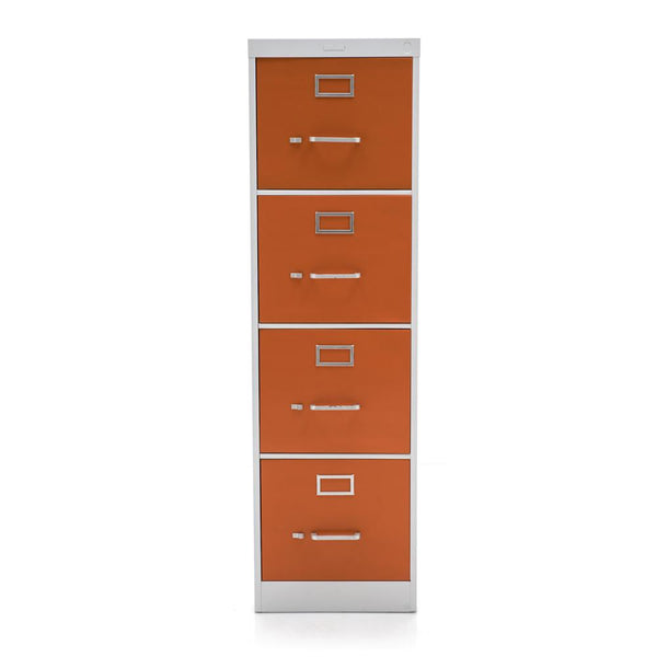 Orange + White 4 Drawer Filing Cabinet - Gil & Roy Props