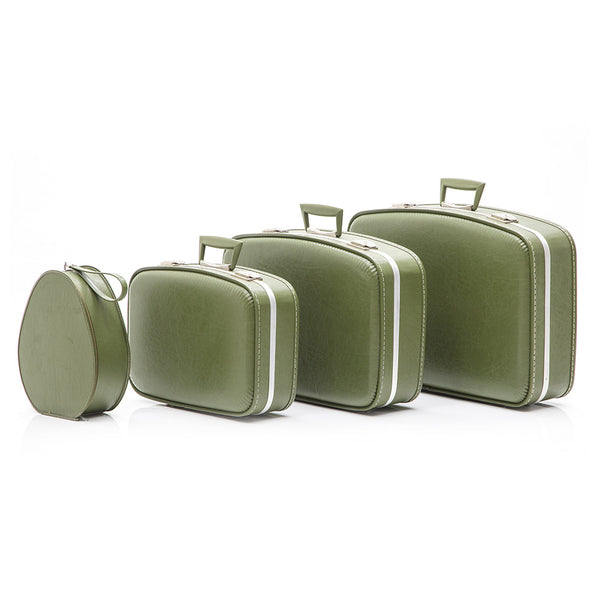 Avocado Green Hat Box Luggage - Gil & Roy Props