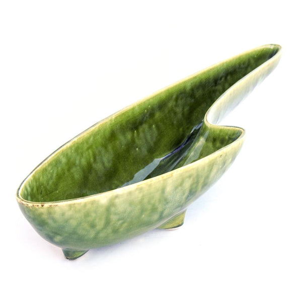 Green Ceramic Kidney Shaped Dish - Gil & Roy Props
