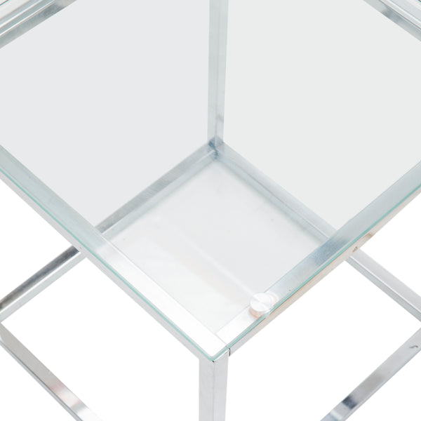 Chrome Square Side Table - Gil & Roy Props