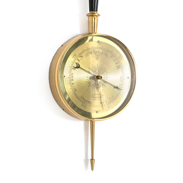 Vintage Hanging Gold Black Barometer - Gil & Roy Props