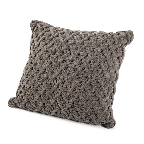 Charcoal Braided Pillow - Gil & Roy Props
