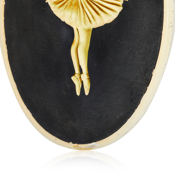 Black and Off-White Ballet Dancer Oval Artwork - Gil & Roy Props