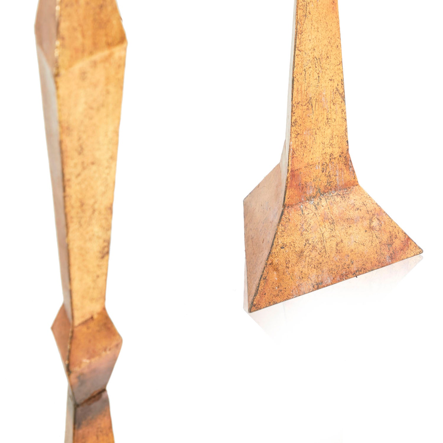 Tall Angular Gold Candlestick Set of 3 - Gil & Roy Props