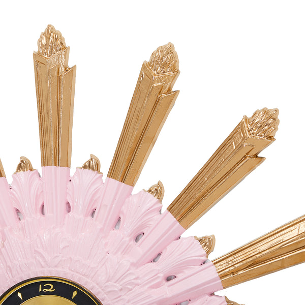 Pink and Gold Sunburst Wall Clock - Gil & Roy Props
