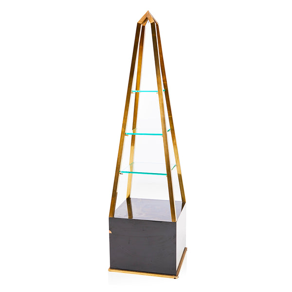 Obelisk Gold and Black Single Shelf - Gil & Roy Props