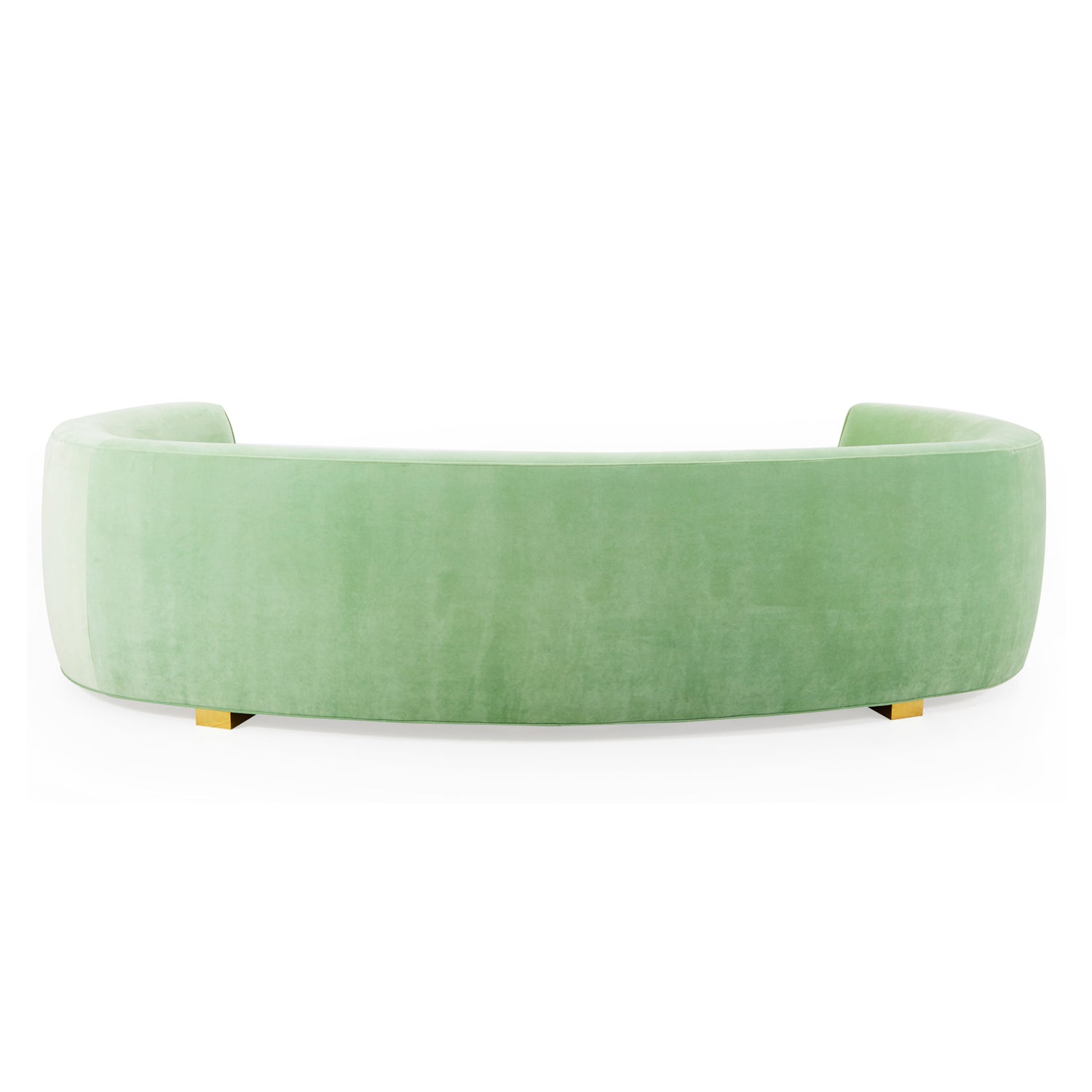 Curved Mint Green Velvet Sofa - Gil & Roy Props